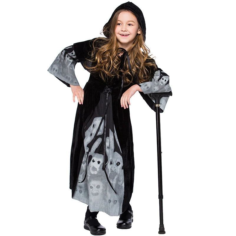 Halloween Costumes Kids Witch Glow in the Dark Ghost Costume Girls ...